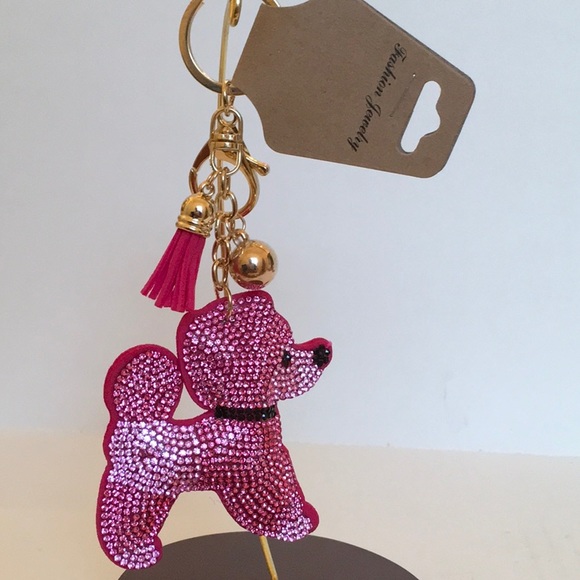 Accessories | Precious Pink Rhinestone Poodle Keychain Nwt | Poshmark